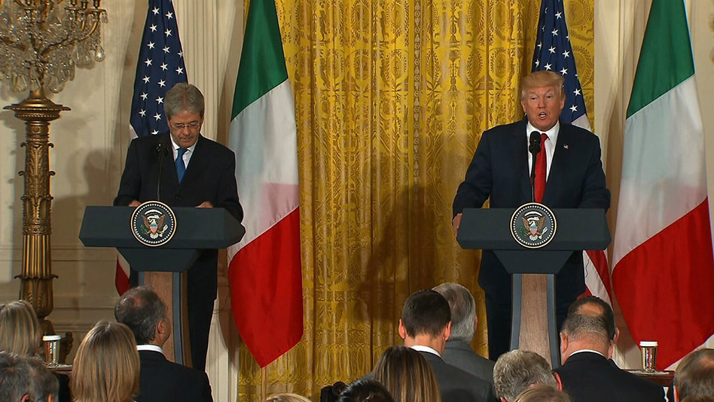 President Trump and Italy Prime Minister Paolo Gentiloni - Ludwig van ...
